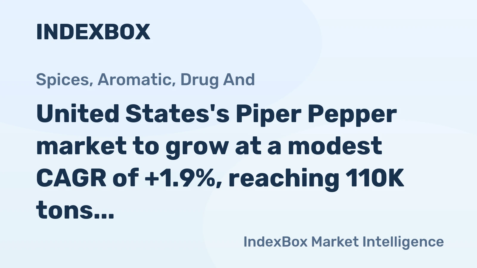 United States's Piper Pepper market to grow at a modest CAGR of +1.9%, reaching 110K tons by 2035.