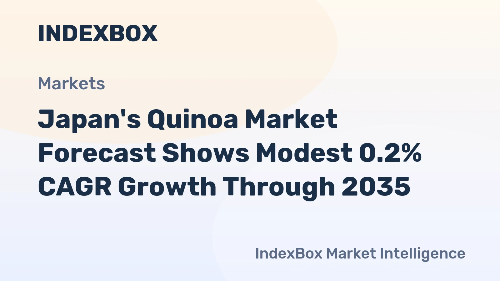 Japan's Quinoa Market Forecast Shows Modest 0.2% CAGR Growth Through 2035