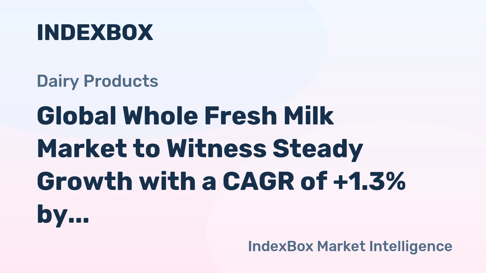 Global Whole Fresh Milk Market to Witness Steady Growth with a CAGR of +1.3% by 2035