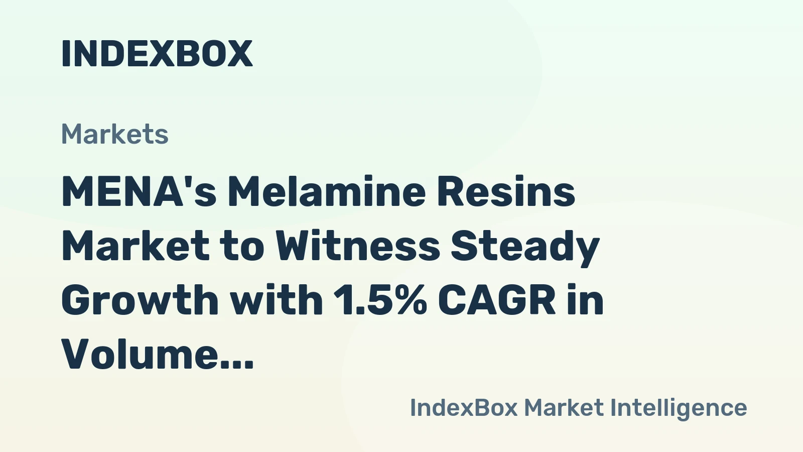 MENA's Melamine Resins Market to Witness Steady Growth with 1.5% CAGR in Volume and 1.9% CAGR in Value till 2035