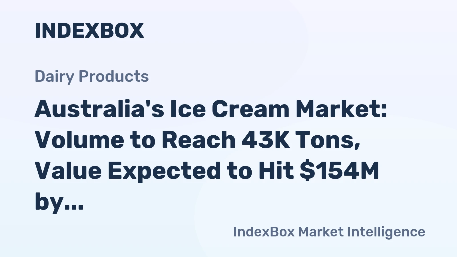 Australia's Ice Cream Market: Volume to Reach 43K Tons, Value Expected to Hit $154M by 2035