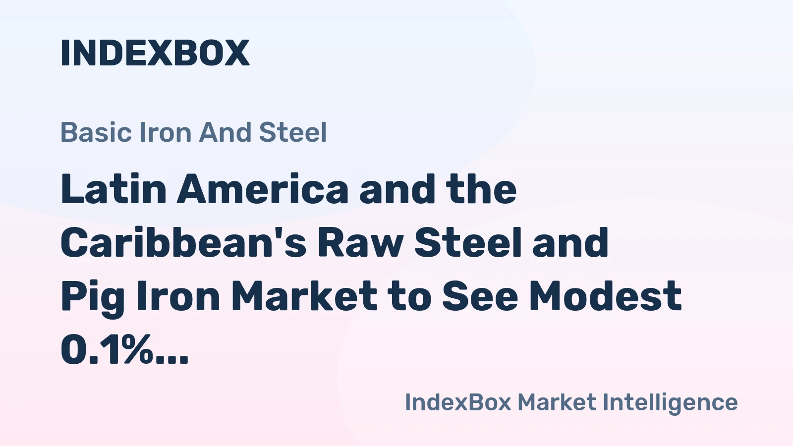 Latin America and the Caribbean's Raw Steel and Pig Iron Market to See Modest 0.1% CAGR Growth Through 2035