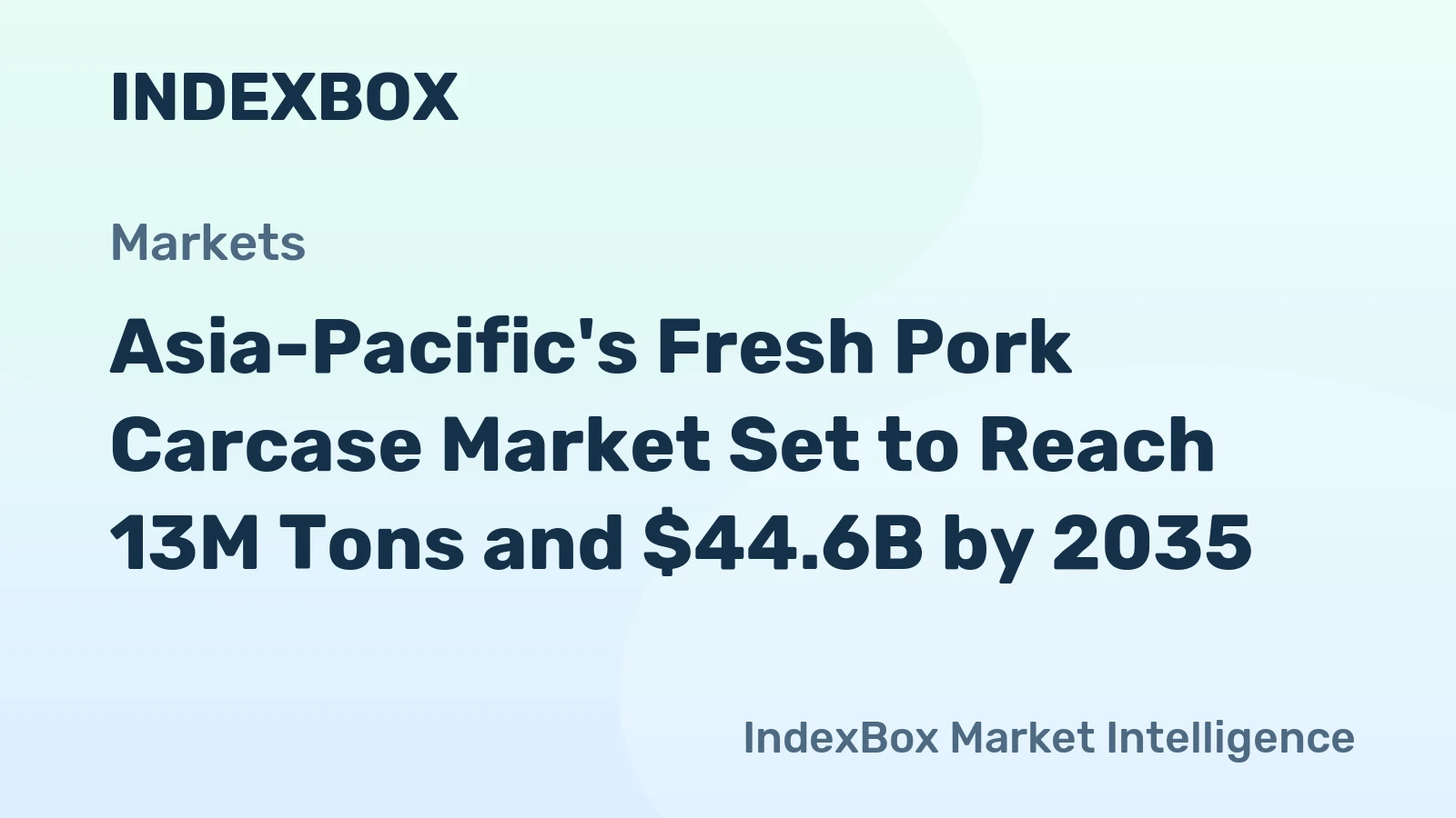Asia-Pacific's Fresh Pork Carcase Market Set to Reach 13M Tons and $44.6B by 2035