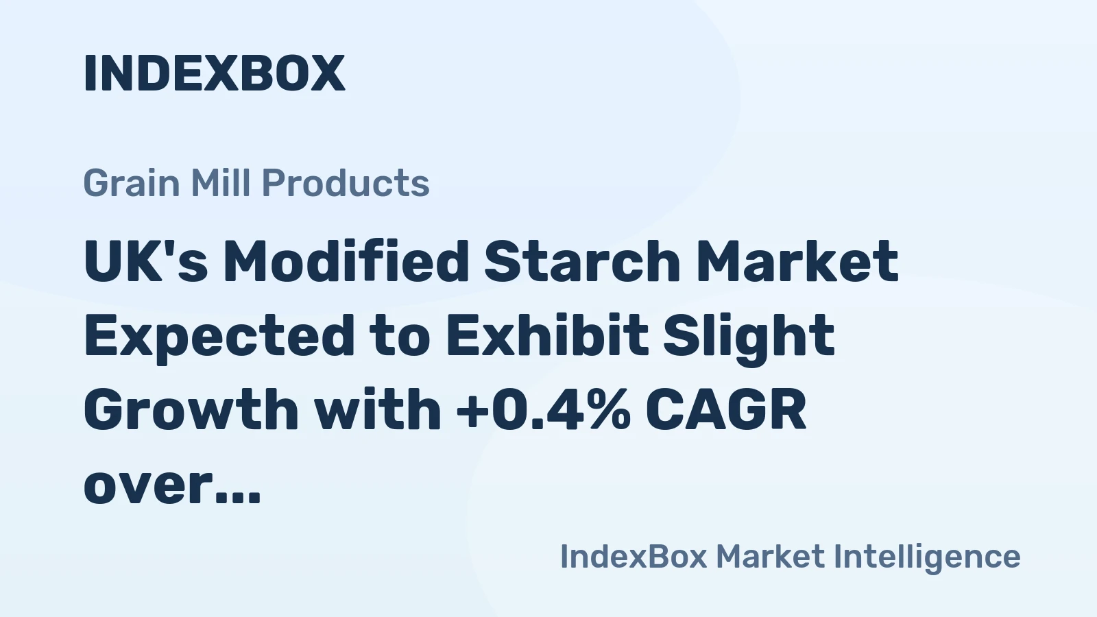 UK's Modified Starch Market Expected to Exhibit Slight Growth with +0.4% CAGR over Next Decade