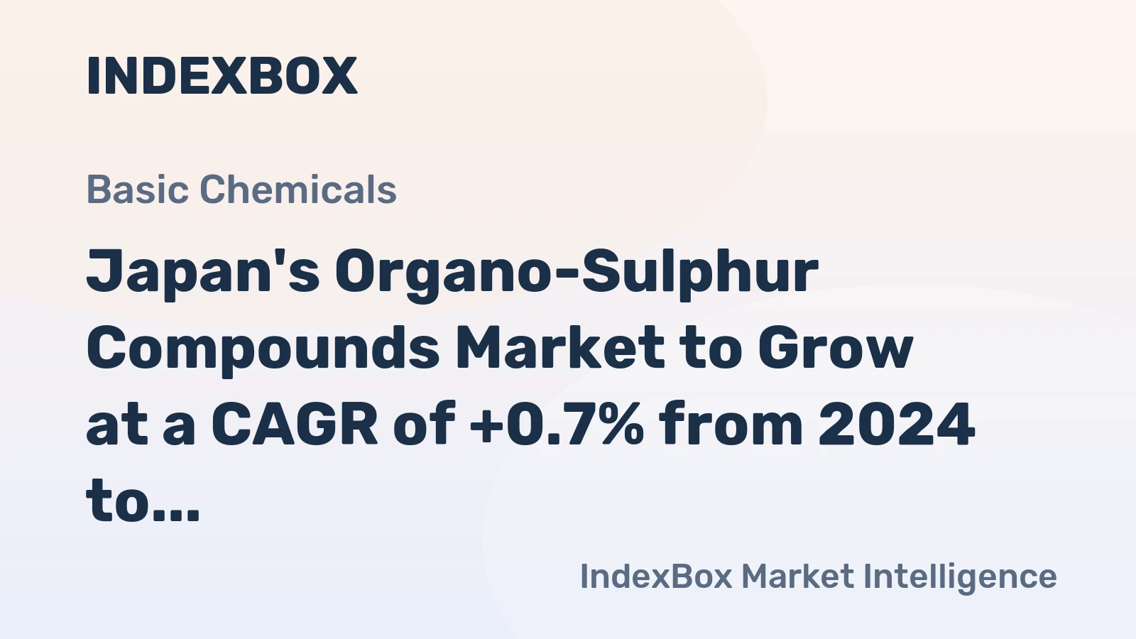 Japan's Organo-Sulphur Compounds Market to Grow at a CAGR of +0.7% from 2024 to 2035, Reaching $2.8B