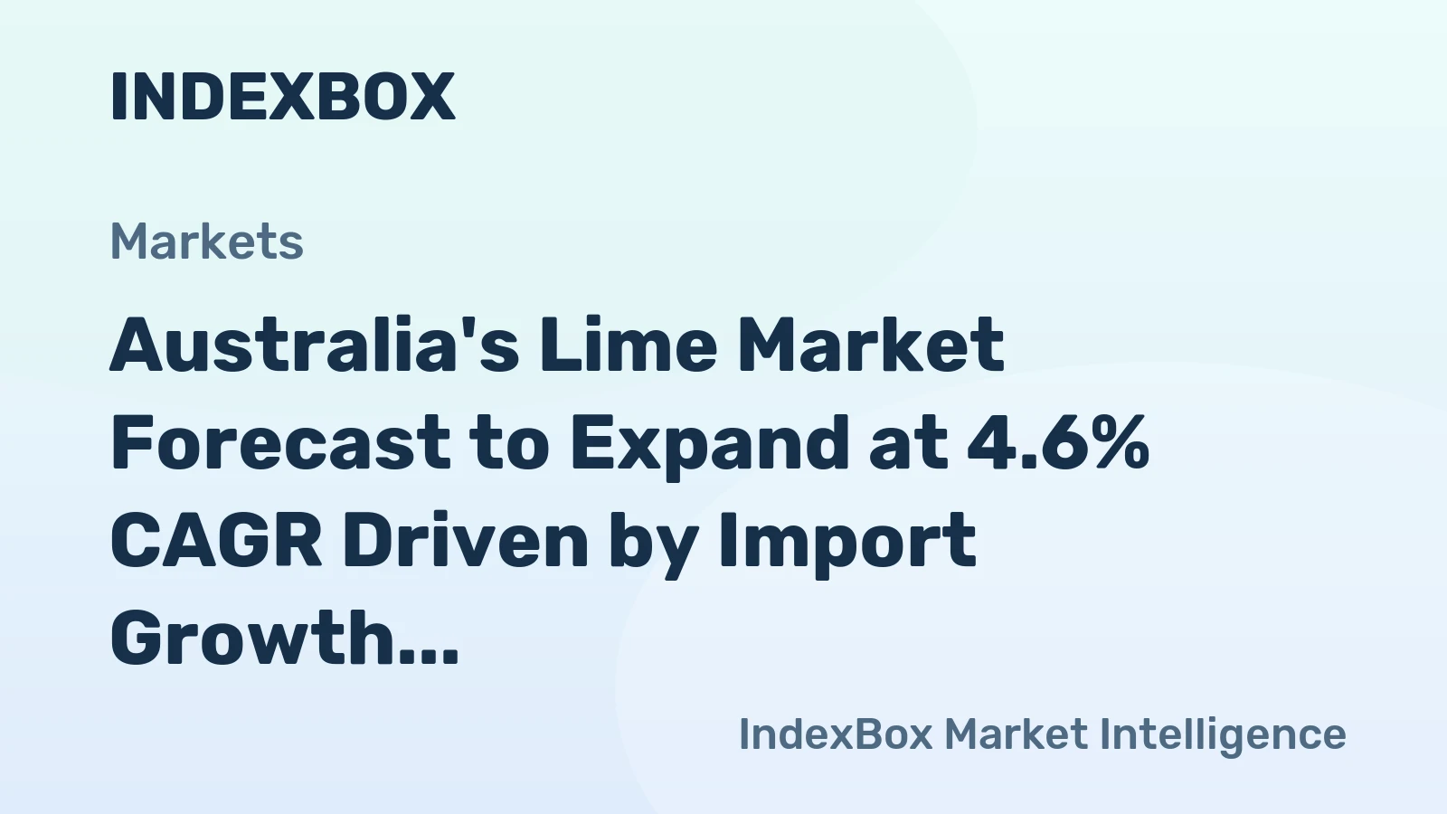 Australia's Lime Market Forecast to Expand at 4.6% CAGR Driven by Import Growth