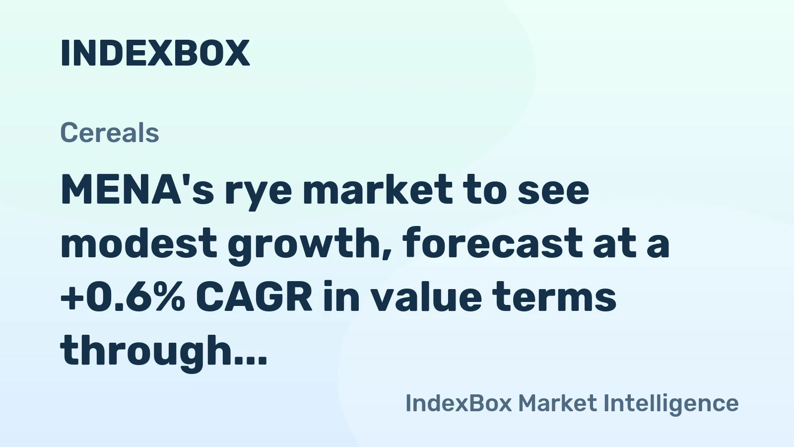 MENA's rye market to see modest growth, forecast at a +0.6% CAGR in value terms through 2035.