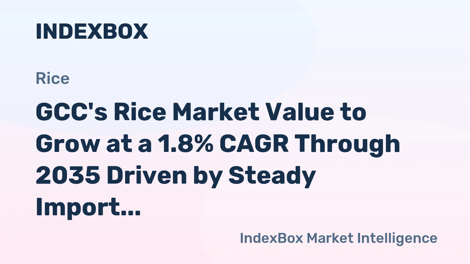 GCC's Rice Market Value to Grow at a 1.8% CAGR Through 2035 Driven by Steady Import Demand
