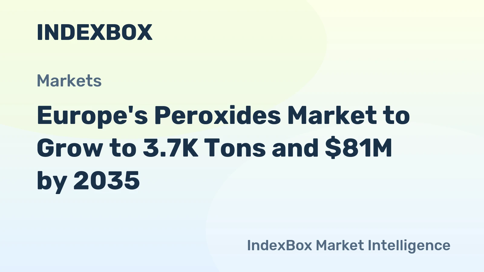 Europe's Peroxides Market to Grow to 3.7K Tons and $81M by 2035