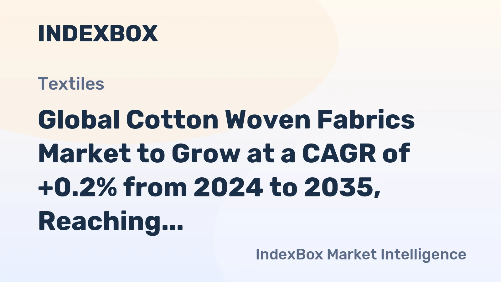 Global Cotton Woven Fabrics Market to Grow at a CAGR of +0.2% from 2024 to 2035, Reaching 15B Square Meters