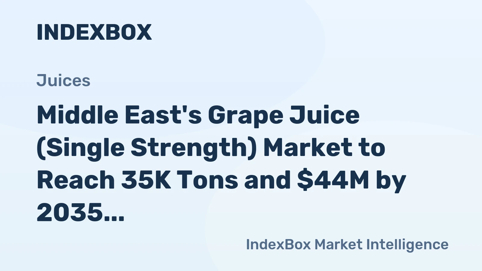 Middle East's Grape Juice (Single Strength) Market to Reach 35K Tons and $44M by 2035