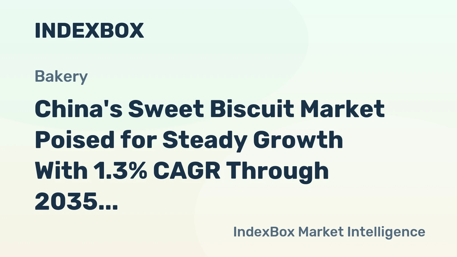 China's Sweet Biscuit Market Poised for Steady Growth With 1.3% CAGR Through 2035