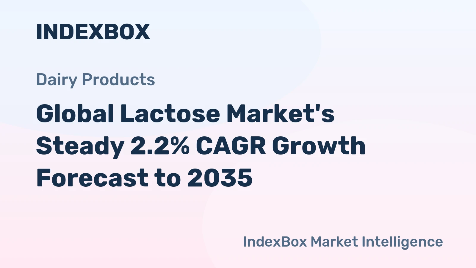 Global Lactose Market's Steady 2.2% CAGR Growth Forecast to 2035