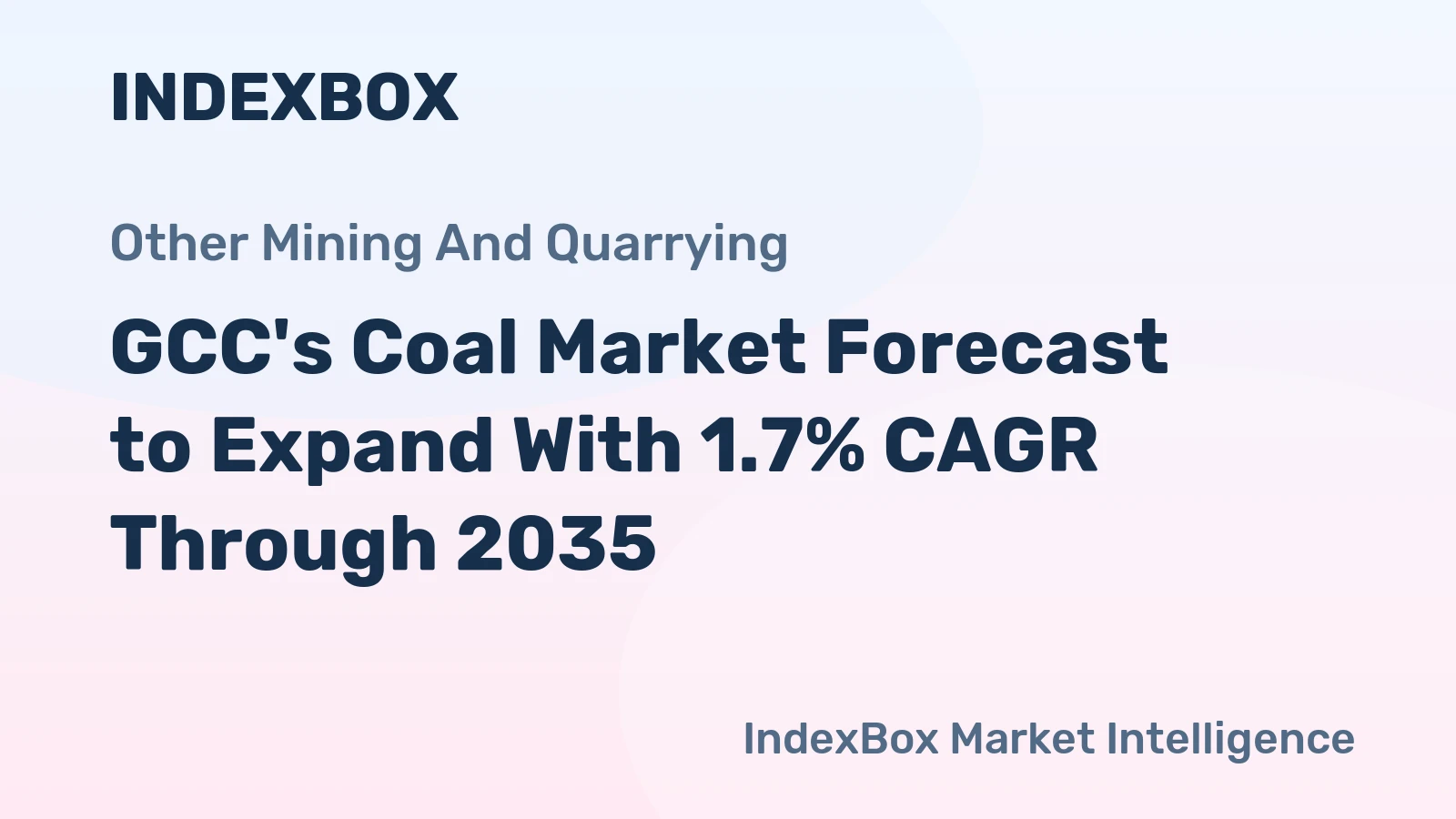 GCC's Coal Market Forecast to Expand With 1.7% CAGR Through 2035
