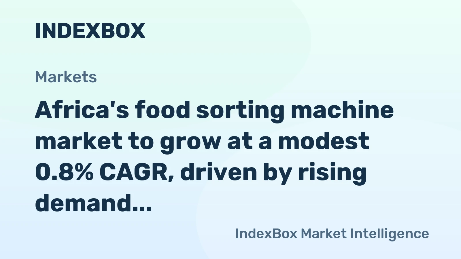 Africa's food sorting machine market to grow at a modest 0.8% CAGR, driven by rising demand for egg and fruit processing equipment.