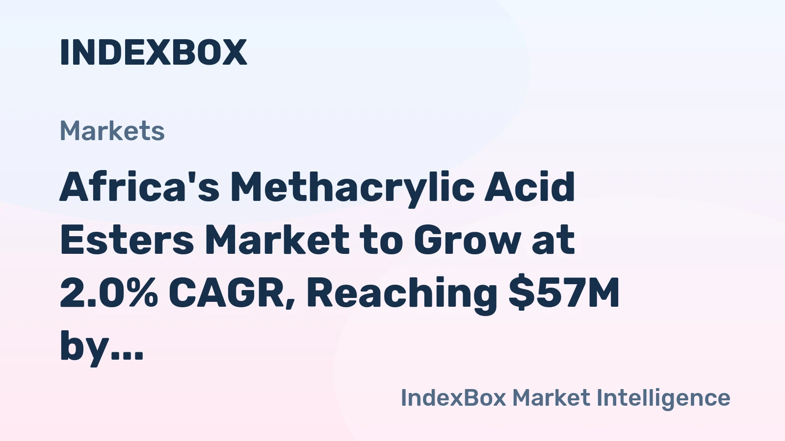 Africa's Methacrylic Acid Esters Market to Grow at 2.0% CAGR, Reaching $57M by 2035