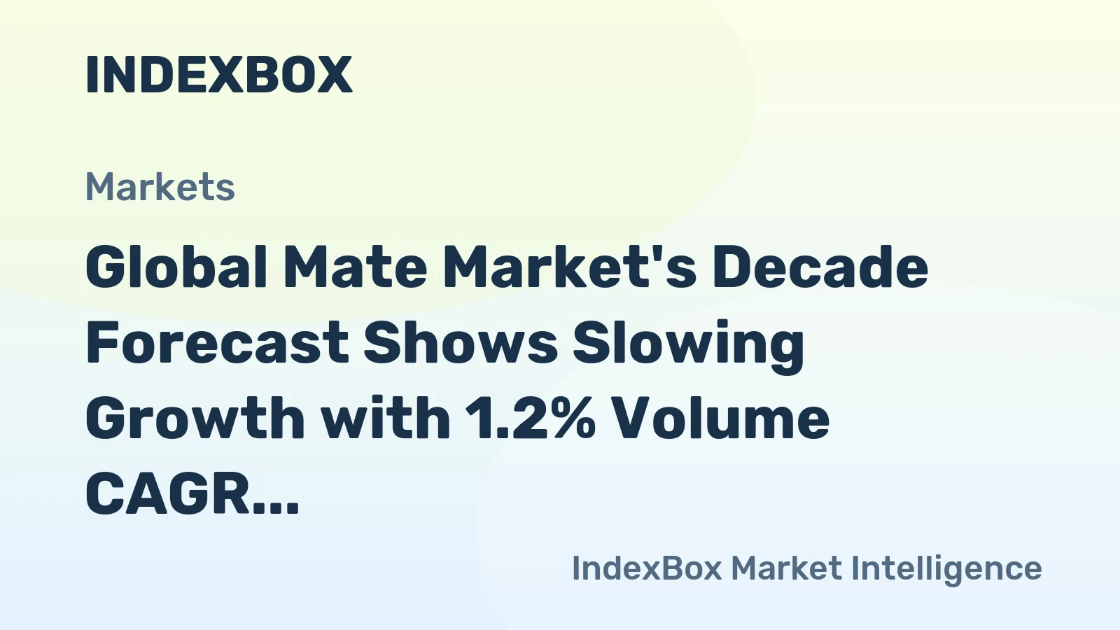 Global Mate Market's Decade Forecast Shows Slowing Growth with 1.2% Volume CAGR