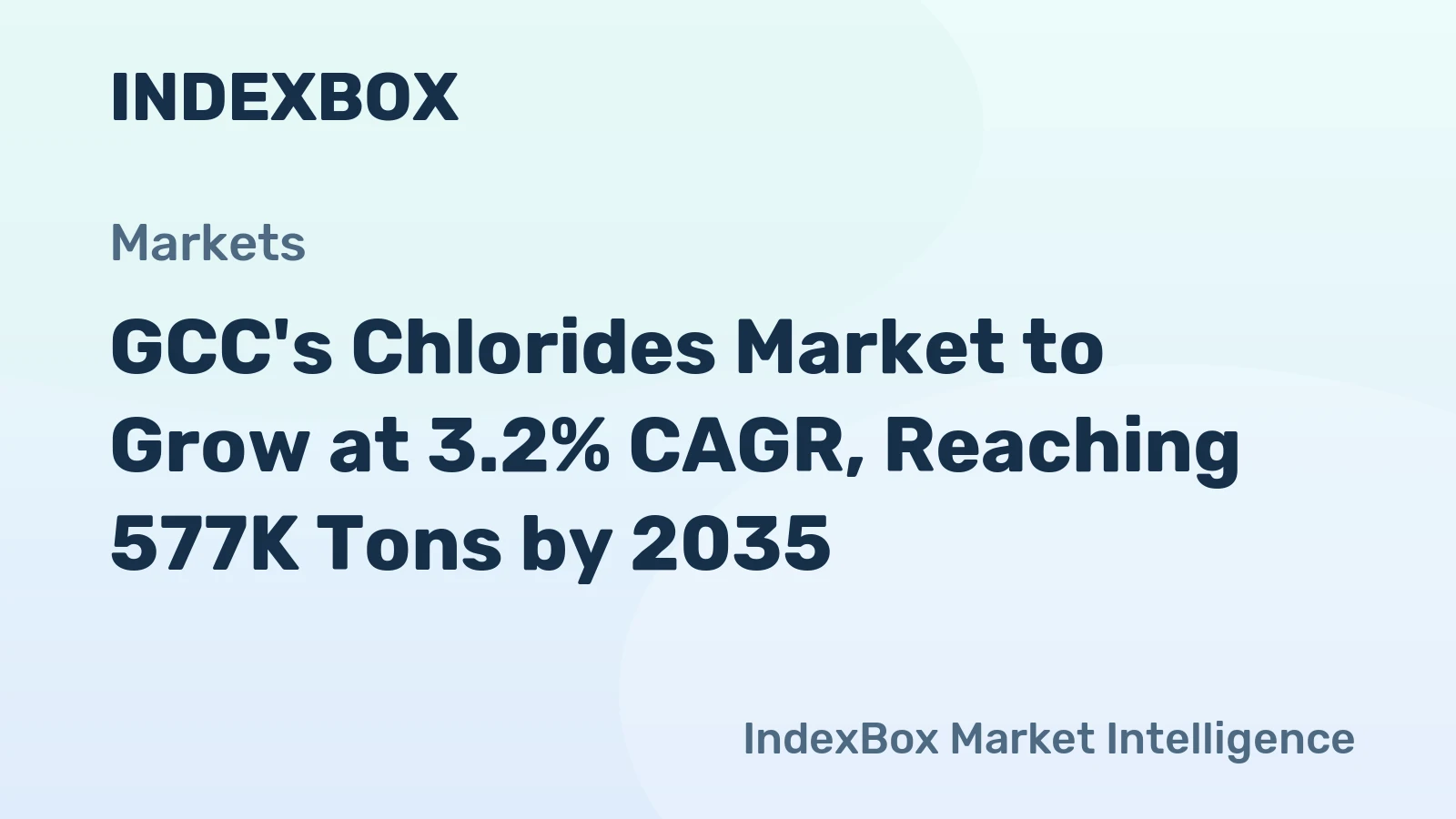GCC's Chlorides Market to Grow at 3.2% CAGR, Reaching 577K Tons by 2035
