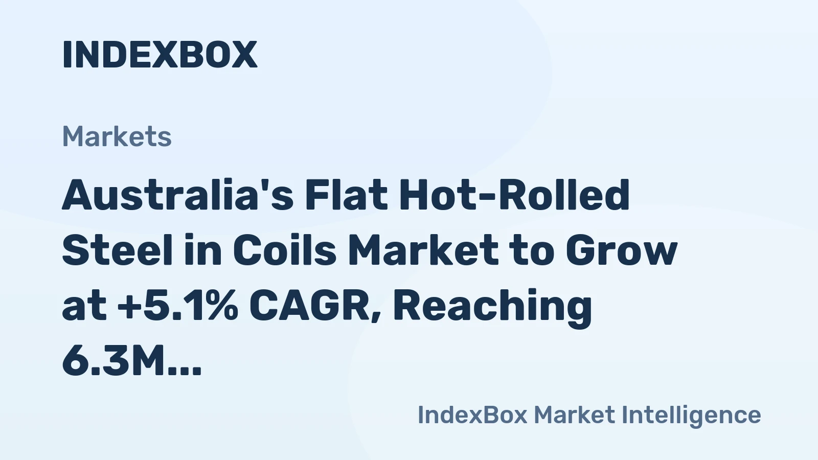 Australia's Flat Hot-Rolled Steel in Coils Market to Grow at +5.1% CAGR, Reaching 6.3M Tons by 2035