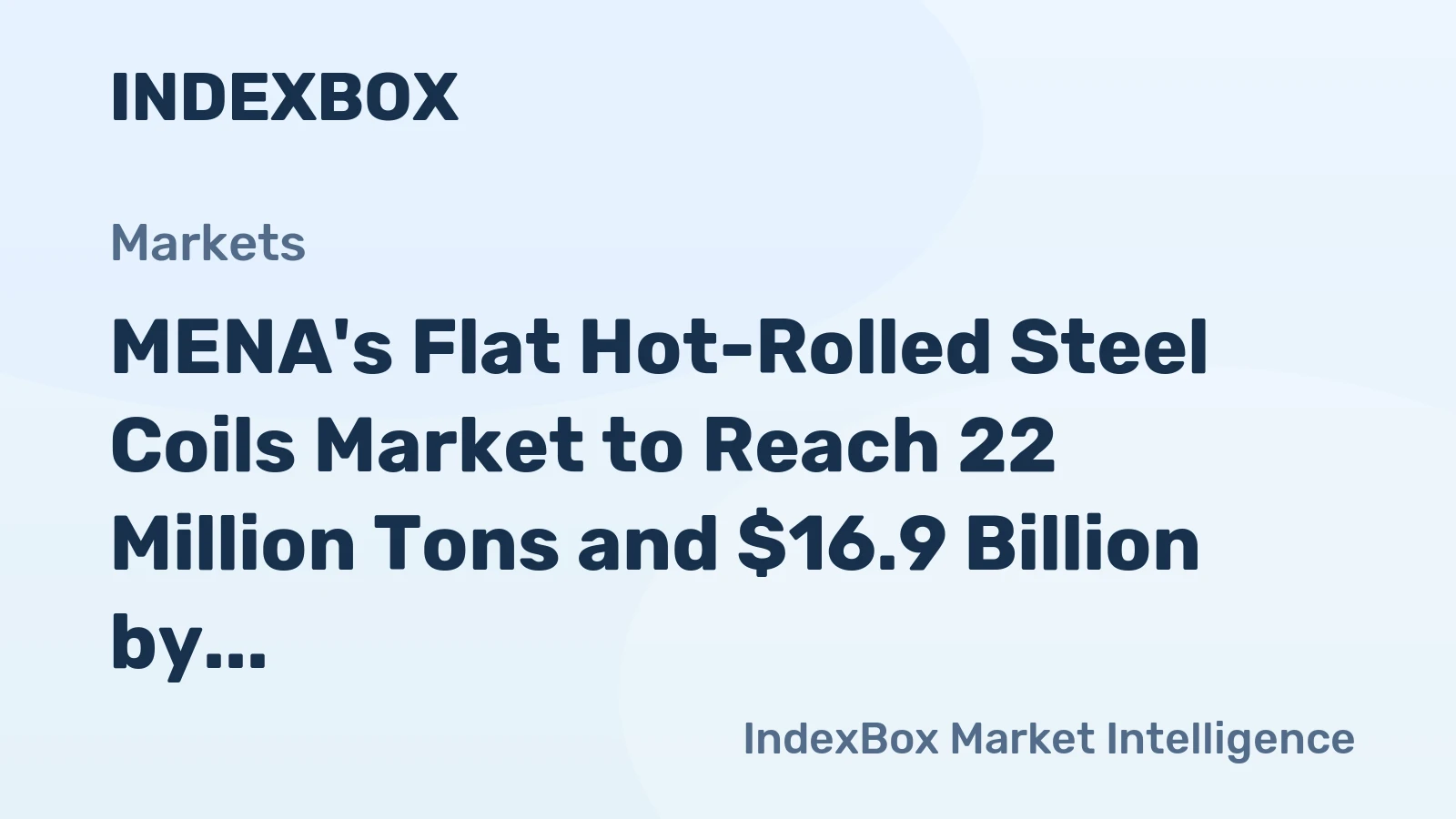 MENA's Flat Hot-Rolled Steel Coils Market to Reach 22 Million Tons and $16.9 Billion by 2035