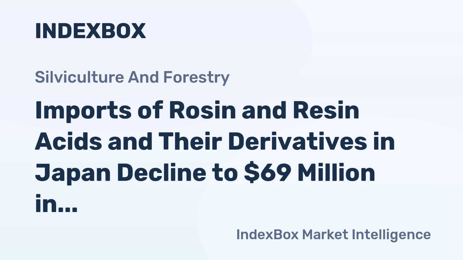 Imports of Rosin and Resin Acids and Their Derivatives in Japan Decline to $69 Million in 2024