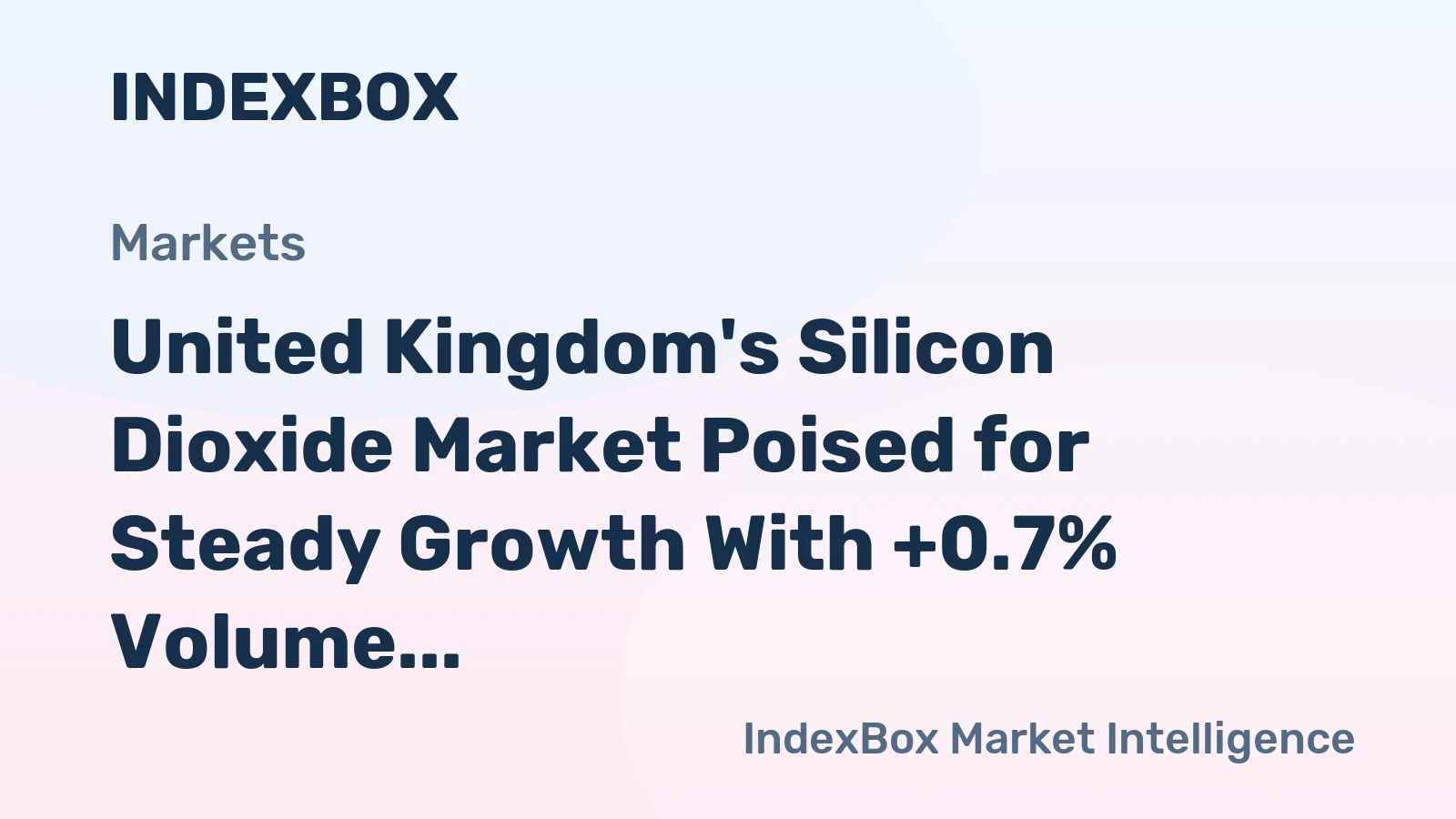 United Kingdom's Silicon Dioxide Market Poised for Steady Growth With +0.7% Volume CAGR Through 2035