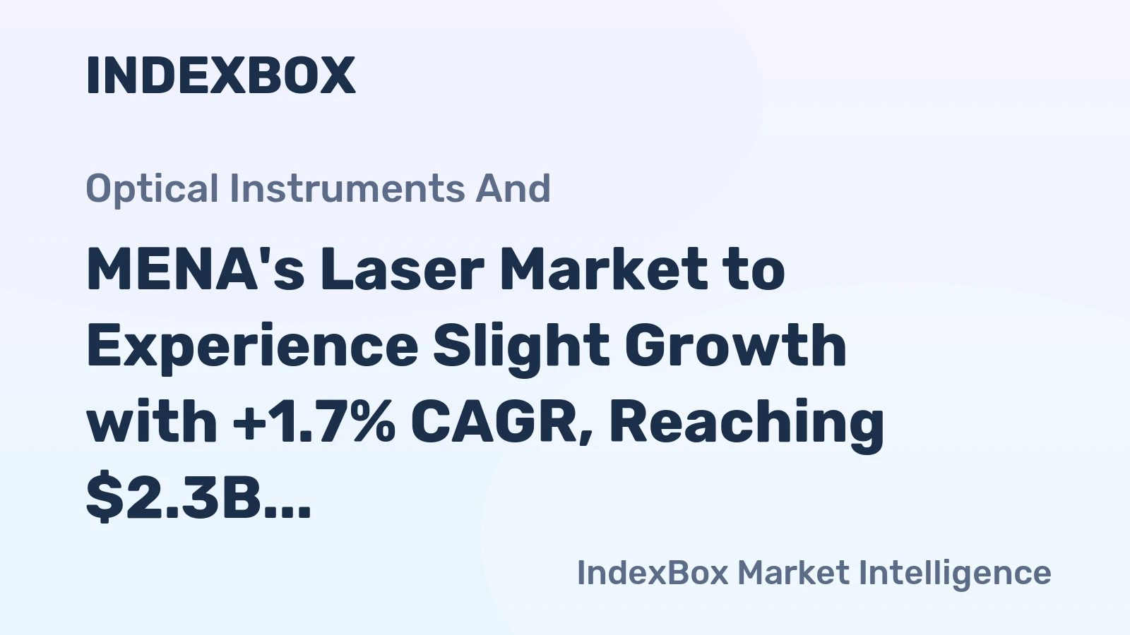 MENA's Laser Market to Experience Slight Growth with +1.7% CAGR, Reaching $2.3B by 2035