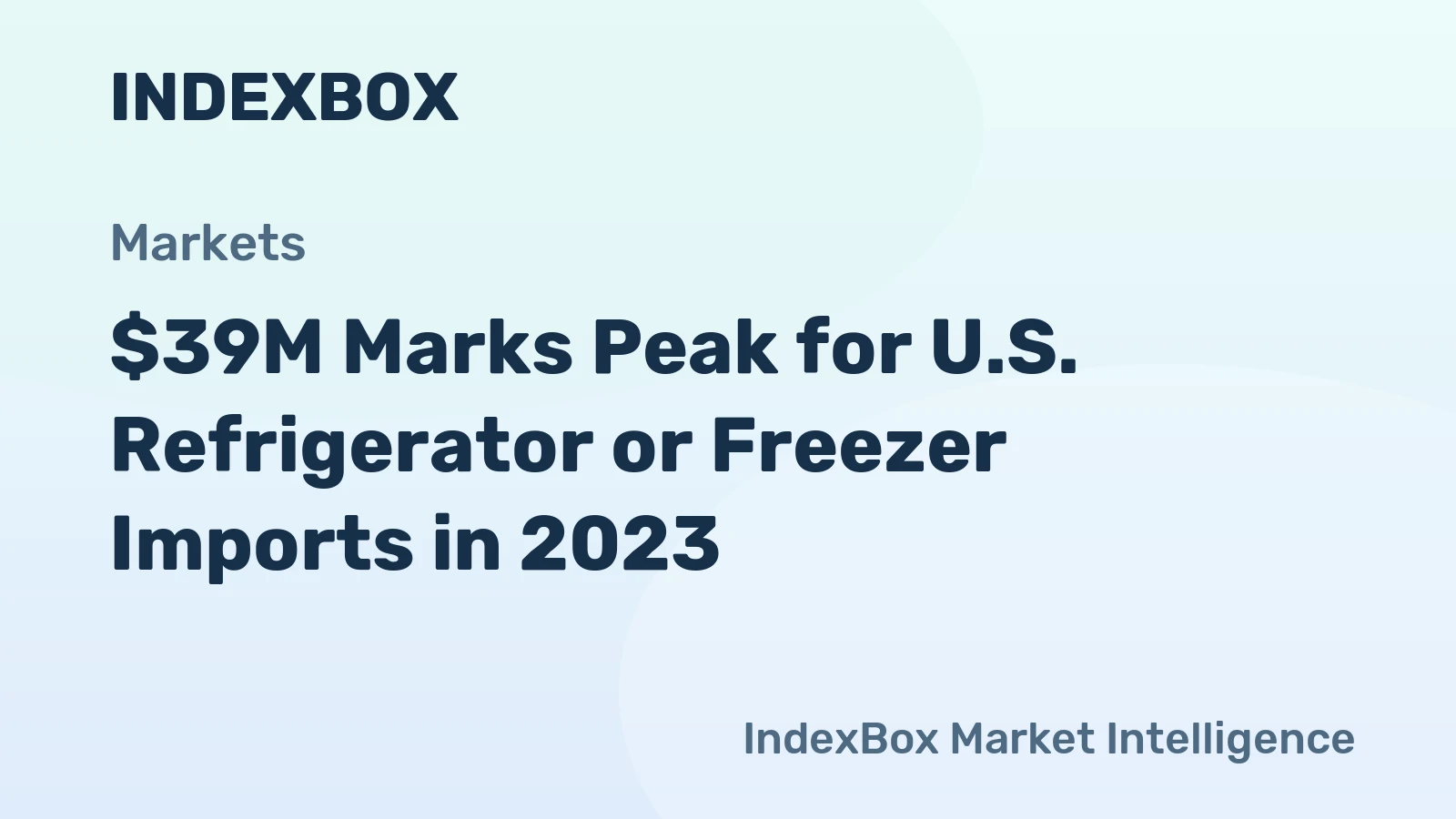 $39M Marks Peak for U.S. Refrigerator or Freezer Imports in 2023