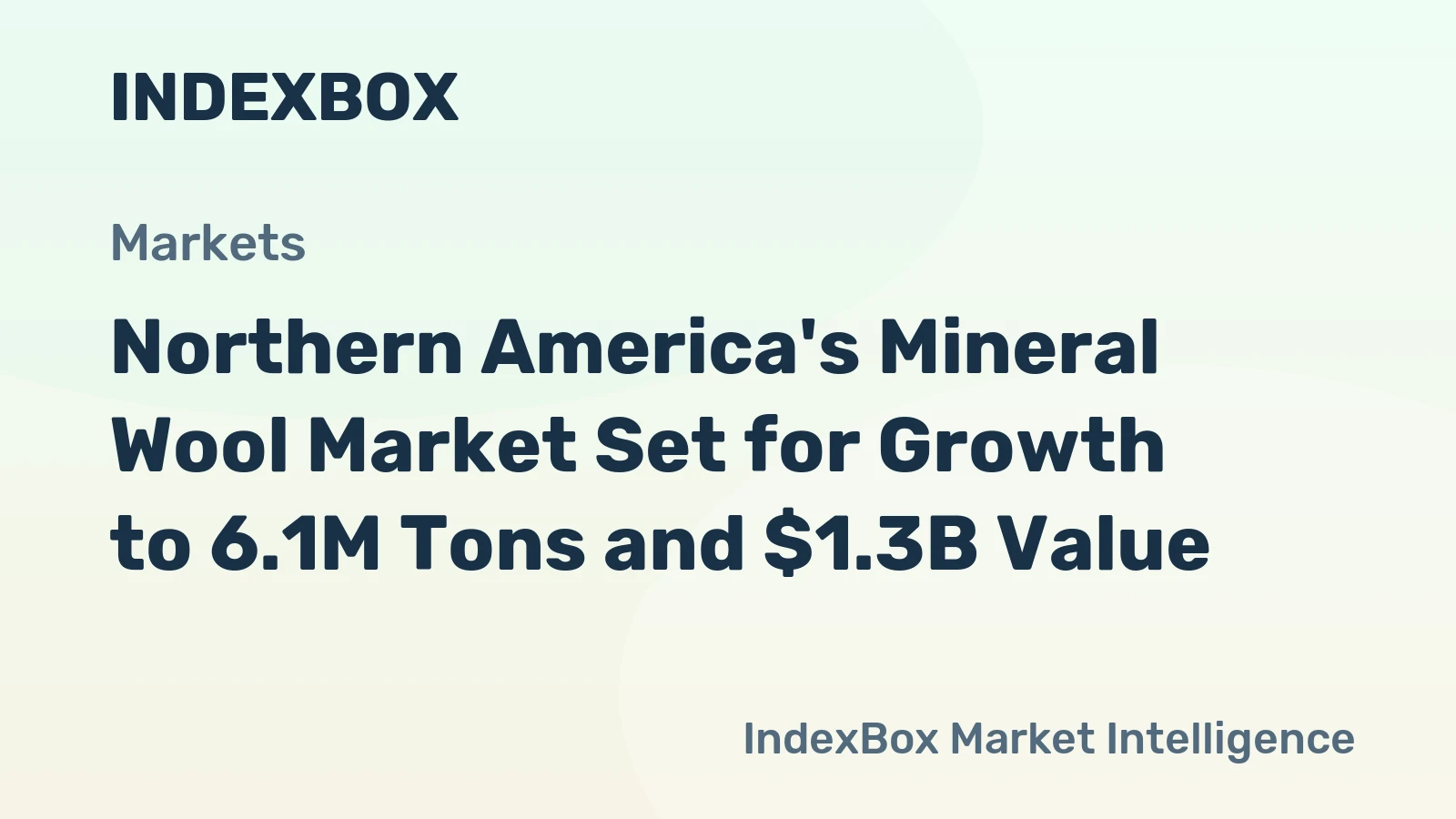 Northern America's Mineral Wool Market Set for Growth to 6.1M Tons and $1.3B Value
