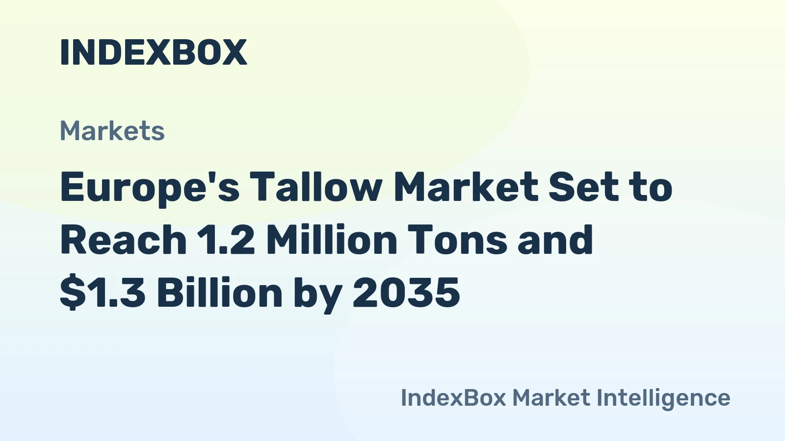 Europe's Tallow Market Set to Reach 1.2 Million Tons and $1.3 Billion by 2035