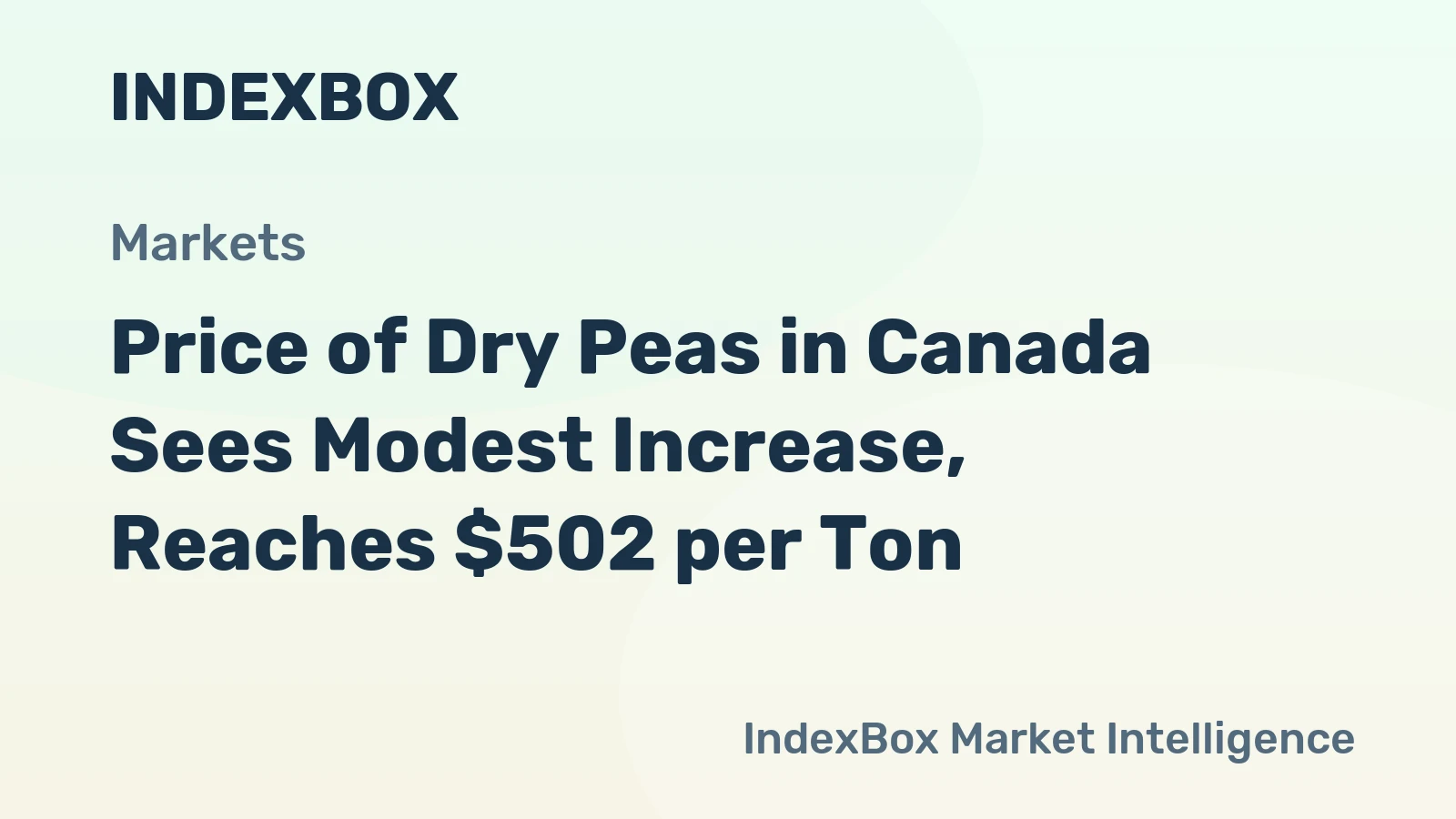 Price of Dry Peas in Canada Sees Modest Increase, Reaches $502 per Ton