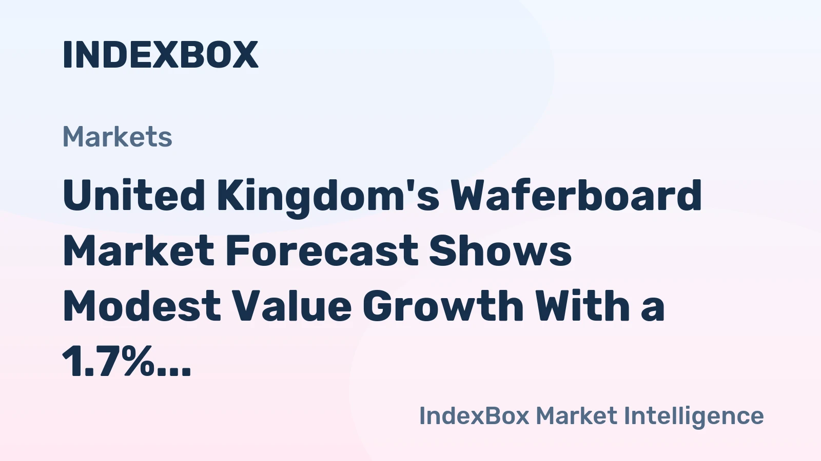 United Kingdom's Waferboard Market Forecast Shows Modest Value Growth With a 1.7% CAGR