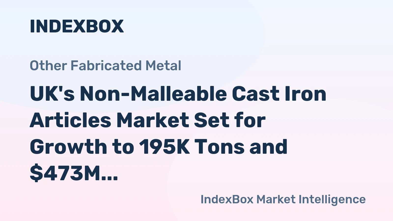 UK's Non-Malleable Cast Iron Articles Market Set for Growth to 195K Tons and $473M