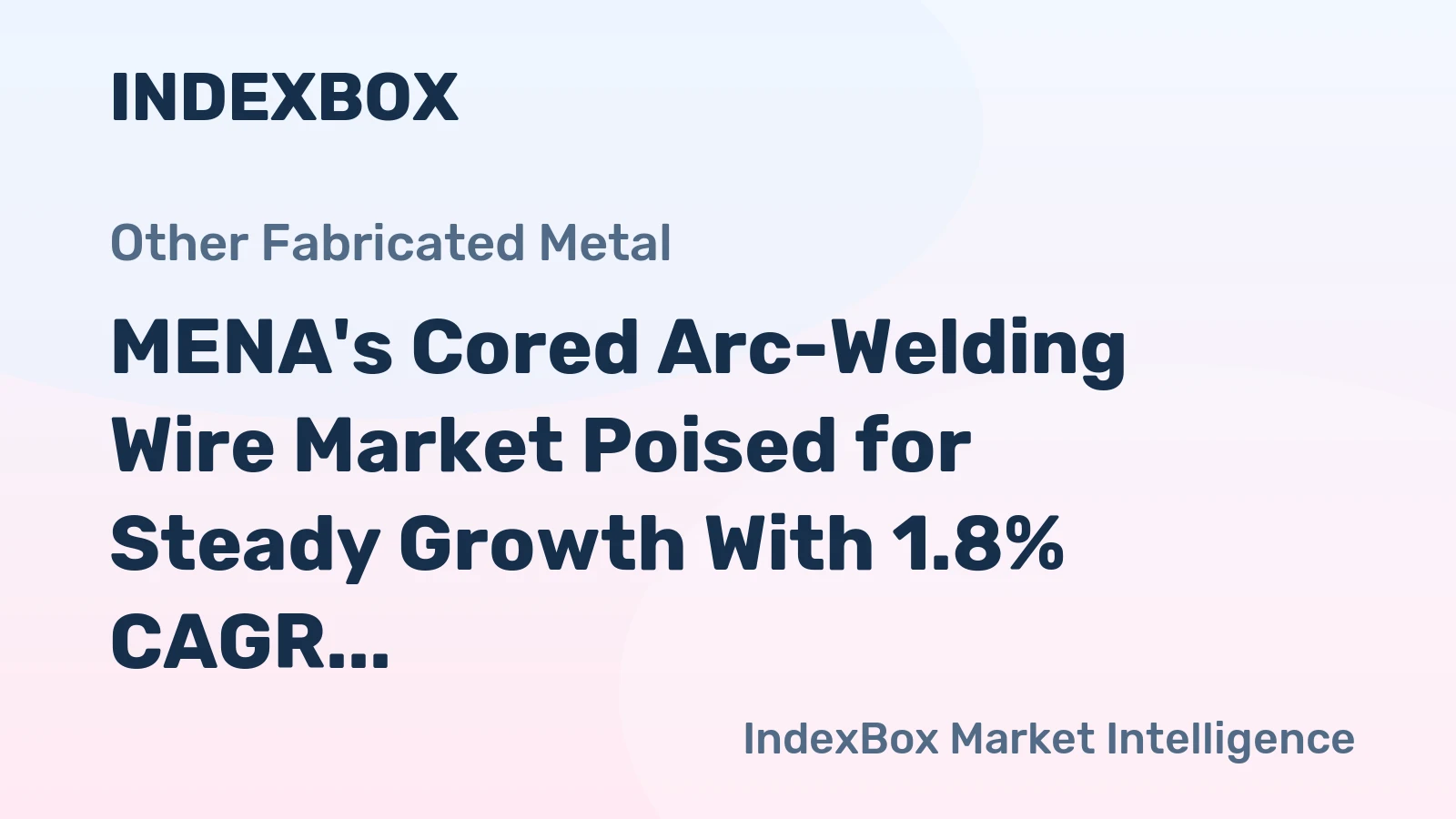 MENA's Cored Arc-Welding Wire Market Poised for Steady Growth With 1.8% CAGR in Value