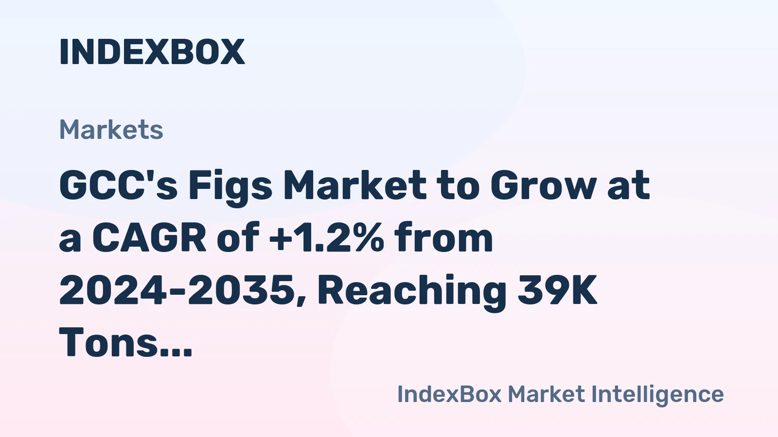 GCC's Figs Market to Grow at a CAGR of +1.2% from 2024-2035, Reaching 39K Tons