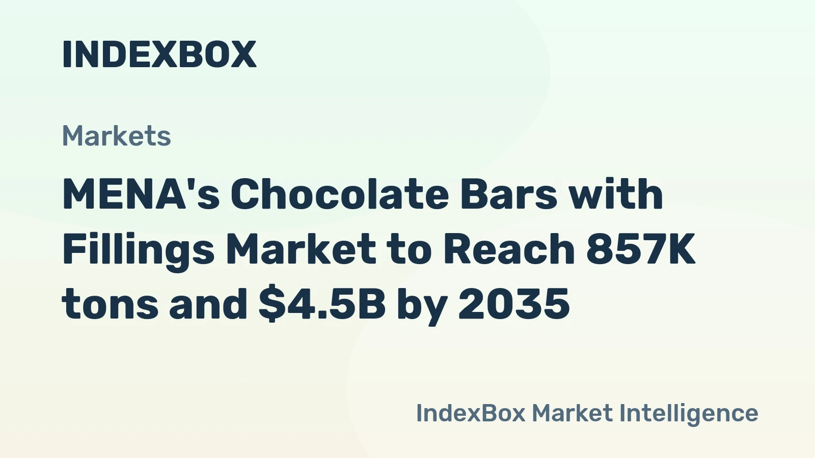 MENA's Chocolate Bars with Fillings Market to Reach 857K tons and $4.5B by 2035