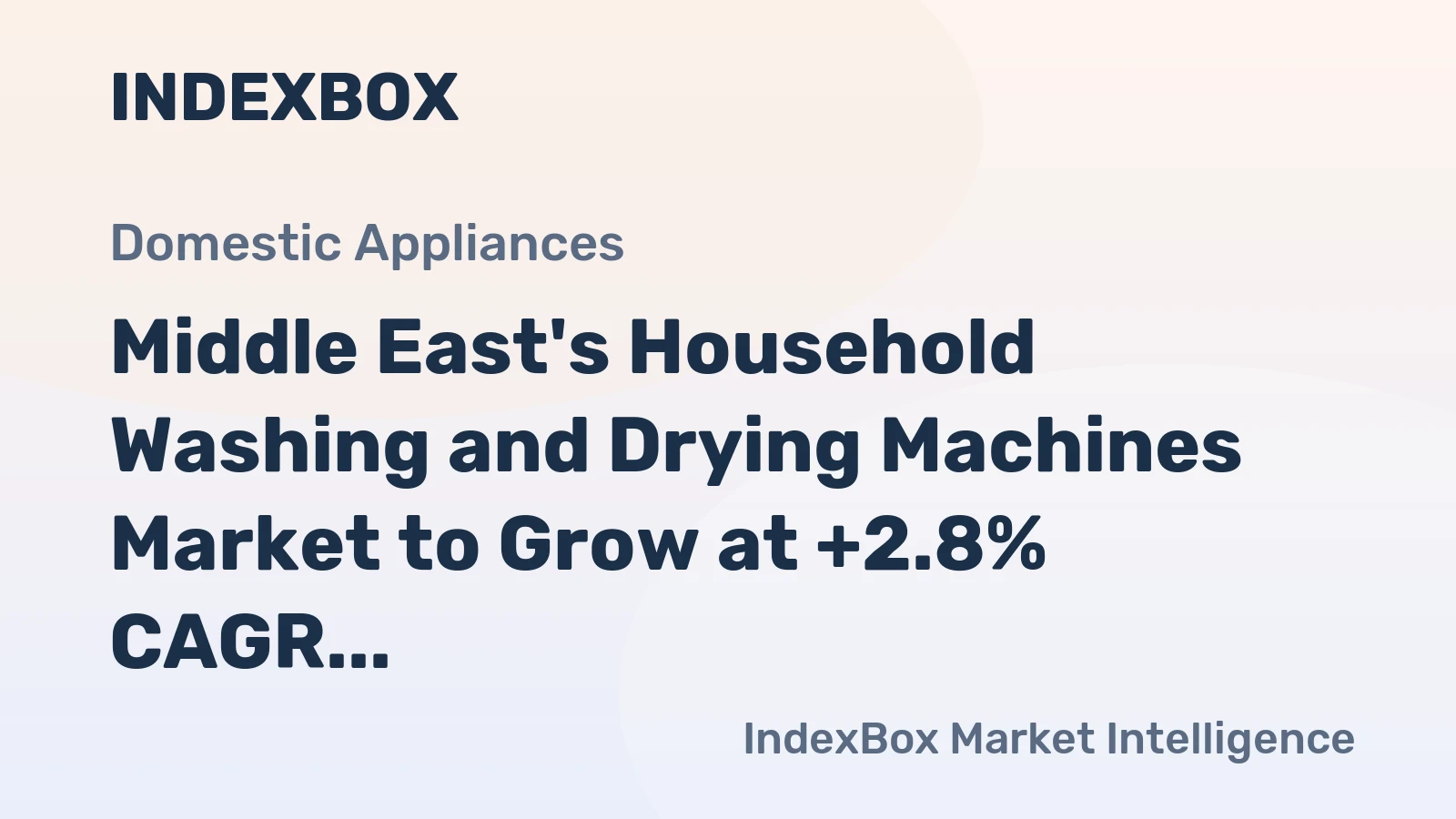 Middle East's Household Washing and Drying Machines Market to Grow at +2.8% CAGR, Reaching $11B by 2035