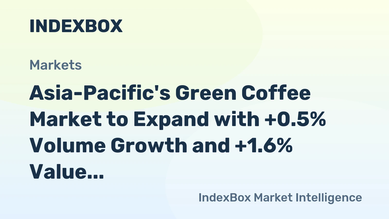 Asia-Pacific's Green Coffee Market to Expand with +0.5% Volume Growth and +1.6% Value Growth by 2035