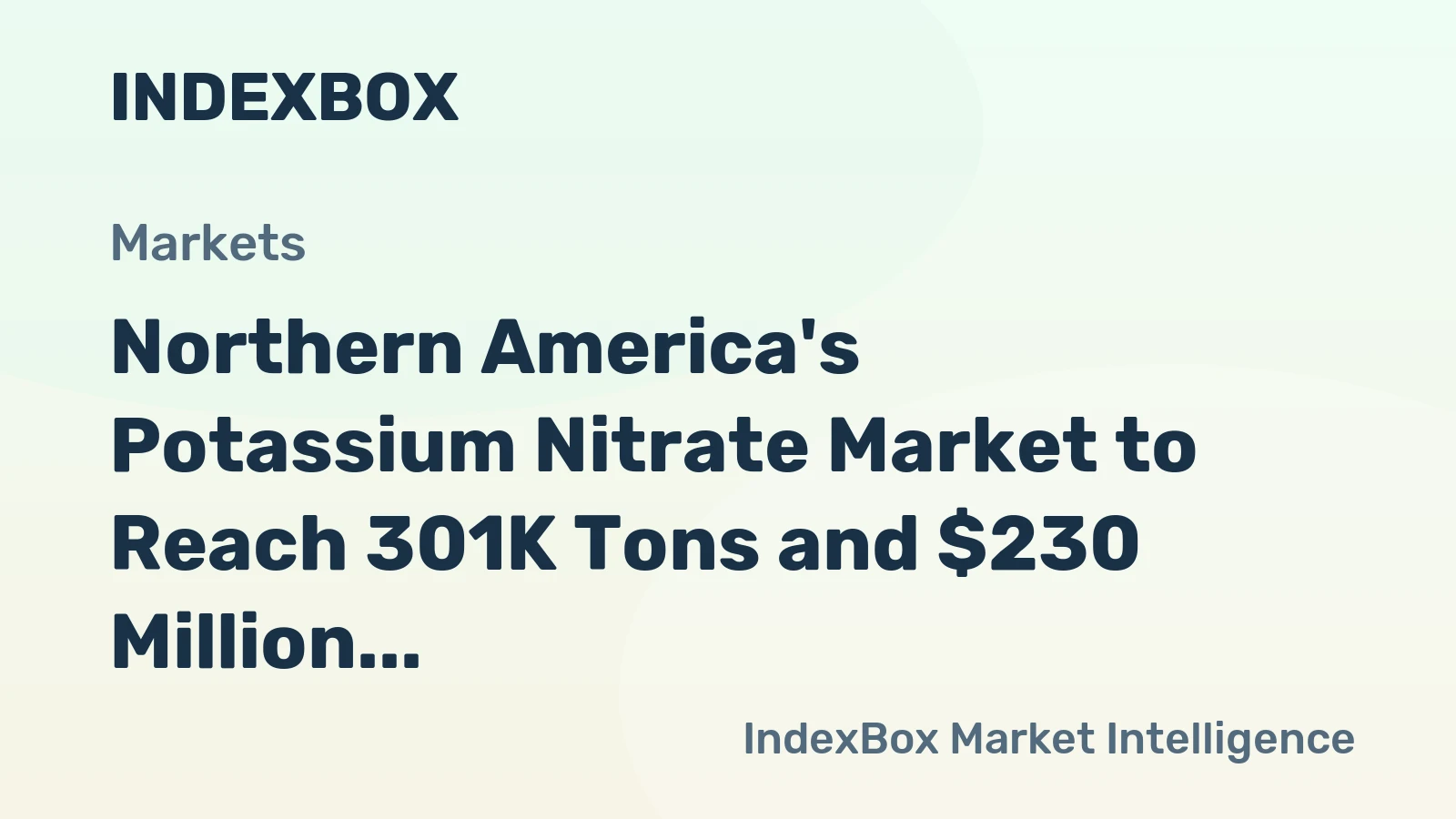 Northern America's Potassium Nitrate Market to Reach 301K Tons and $230 Million