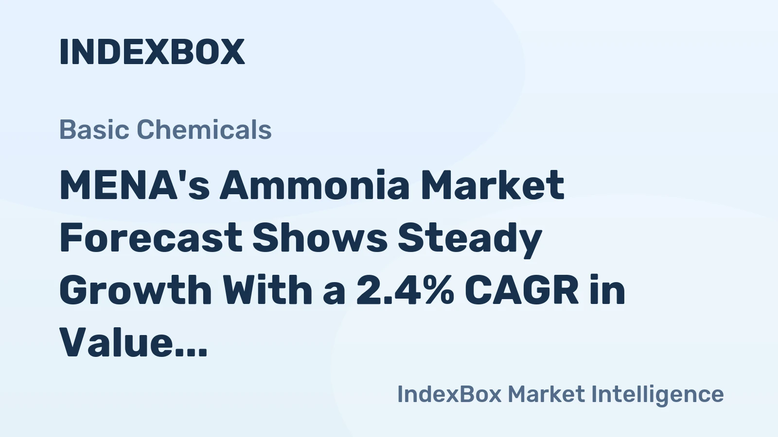 MENA's Ammonia Market Forecast Shows Steady Growth With a 2.4% CAGR in Value Through 2035