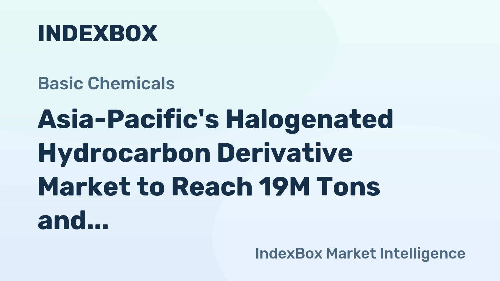 Asia-Pacific's Halogenated Hydrocarbon Derivative Market to Reach 19M Tons and $30.8B by 2035