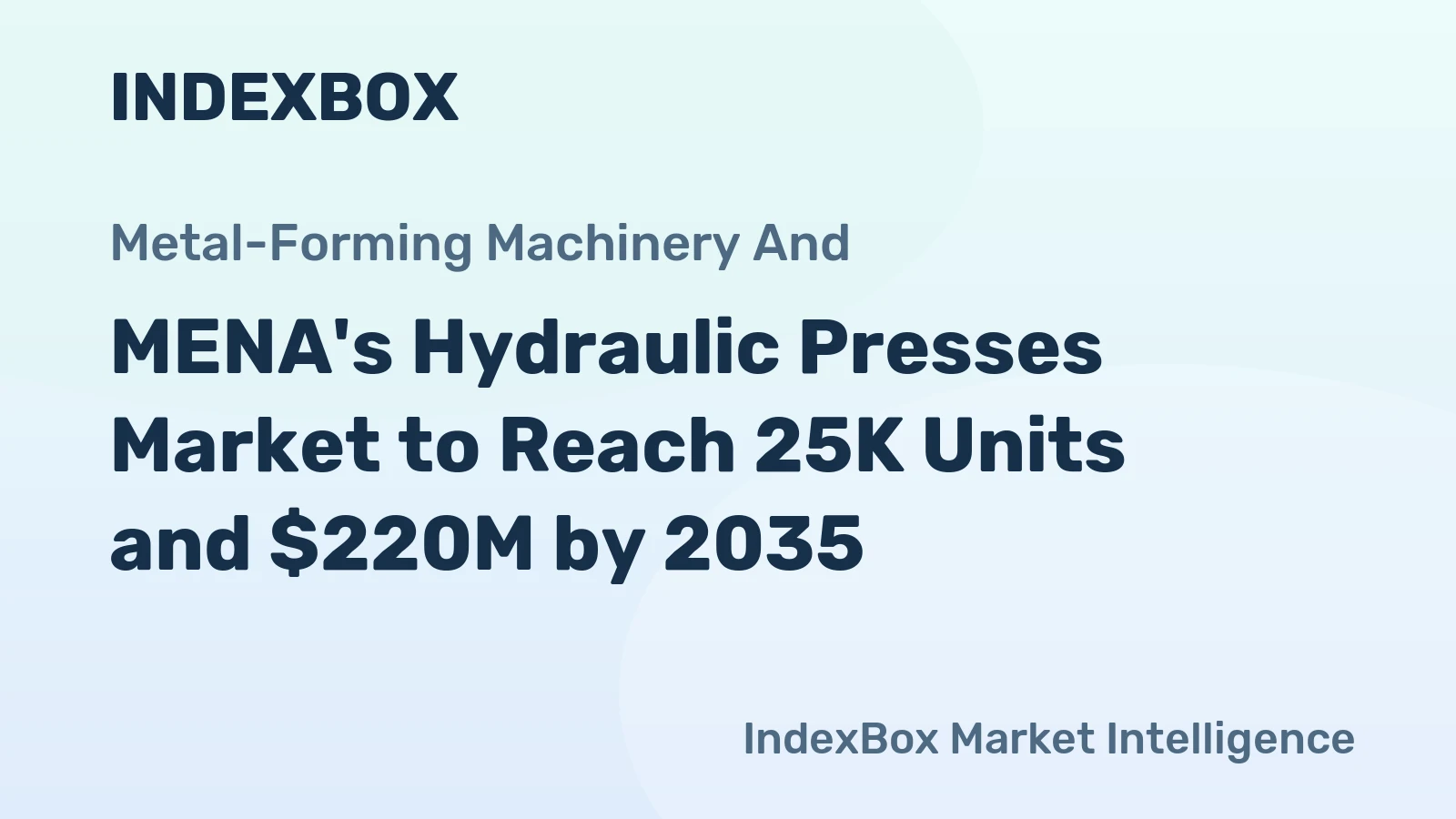 MENA's Hydraulic Presses Market to Reach 25K Units and $220M by 2035