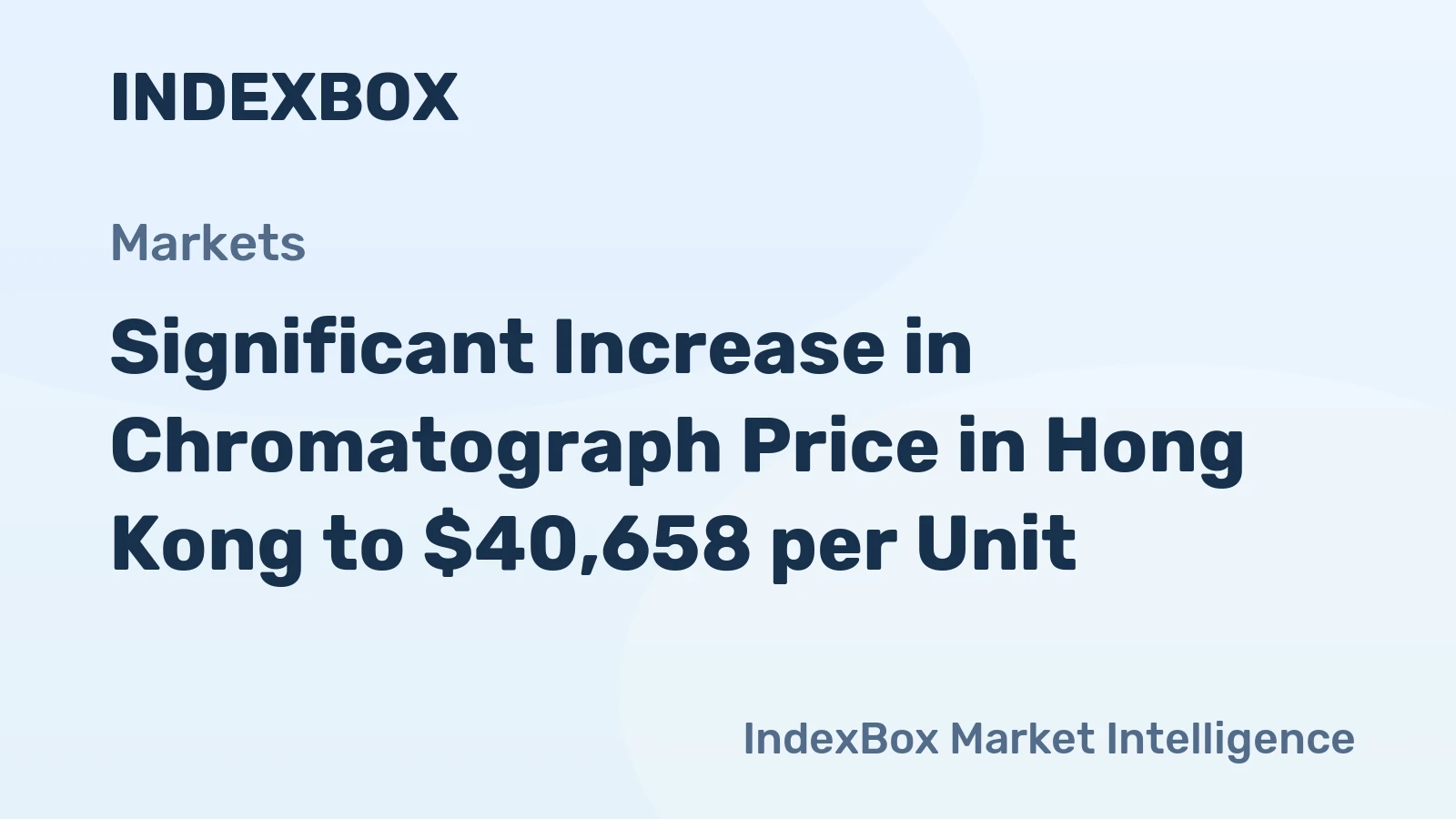 Significant Increase in Chromatograph Price in Hong Kong to $40,658 per Unit
