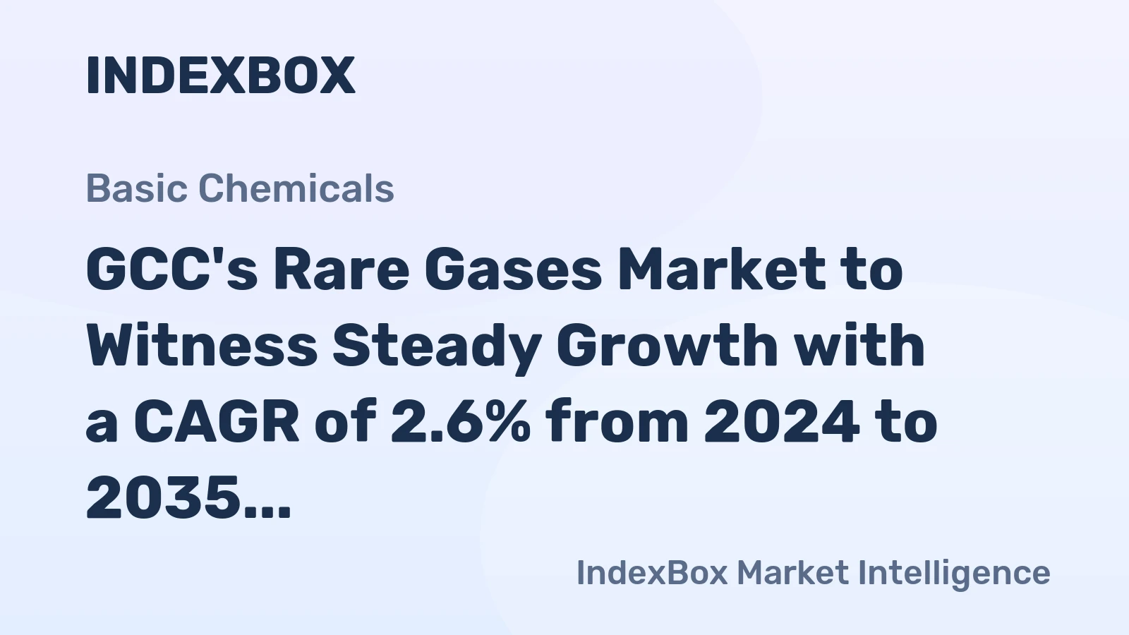 GCC's Rare Gases Market to Witness Steady Growth with a CAGR of 2.6% from 2024 to 2035