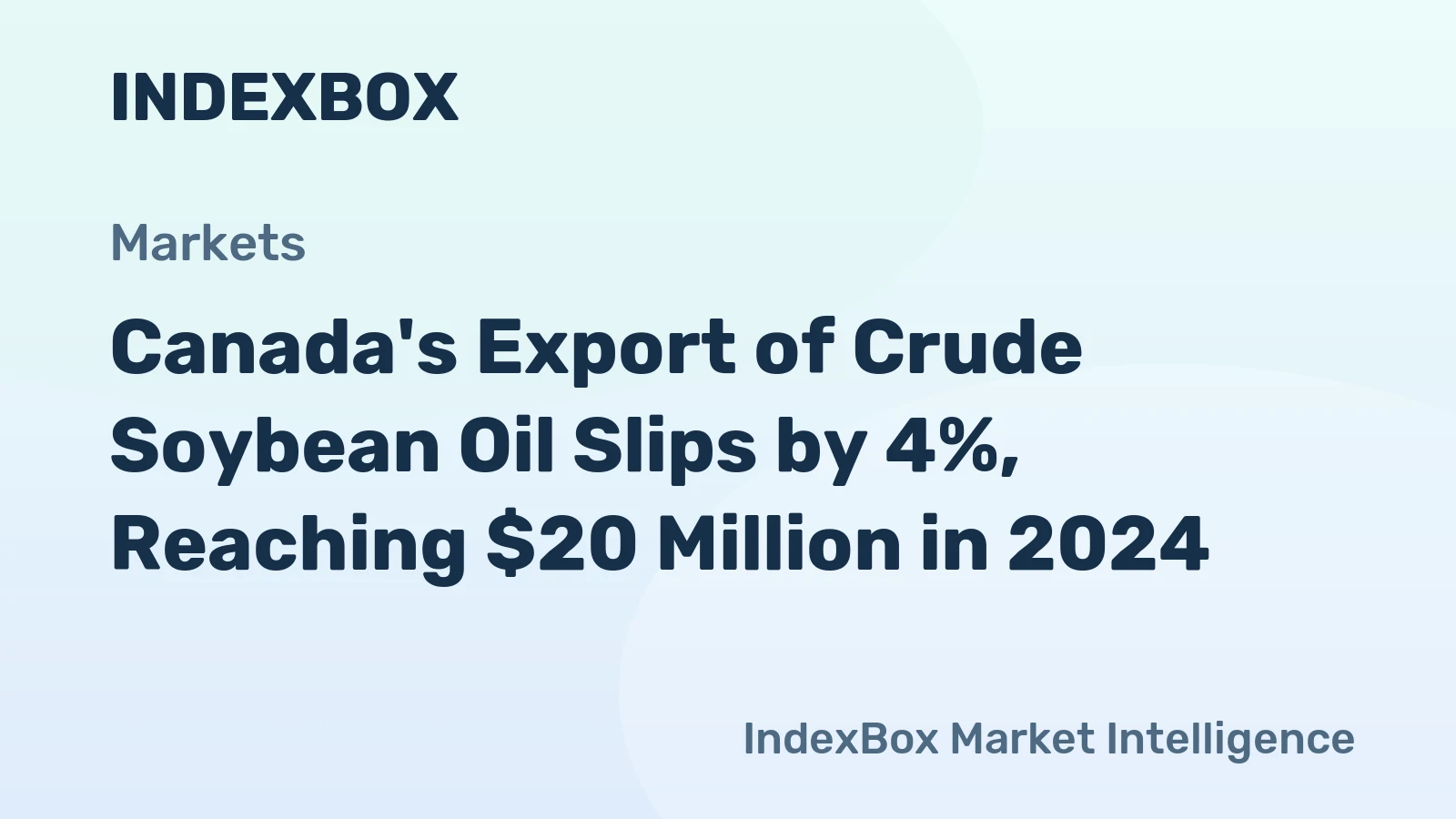 Canada's Export of Crude Soybean Oil Slips by 4%, Reaching $20 Million in 2024