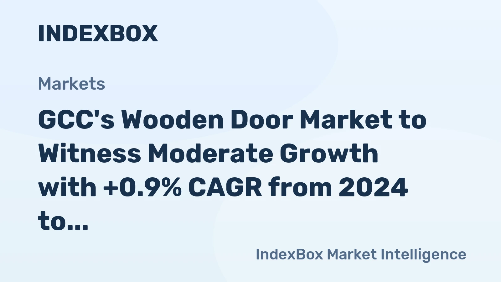GCC's Wooden Door Market to Witness Moderate Growth with +0.9% CAGR from 2024 to 2035