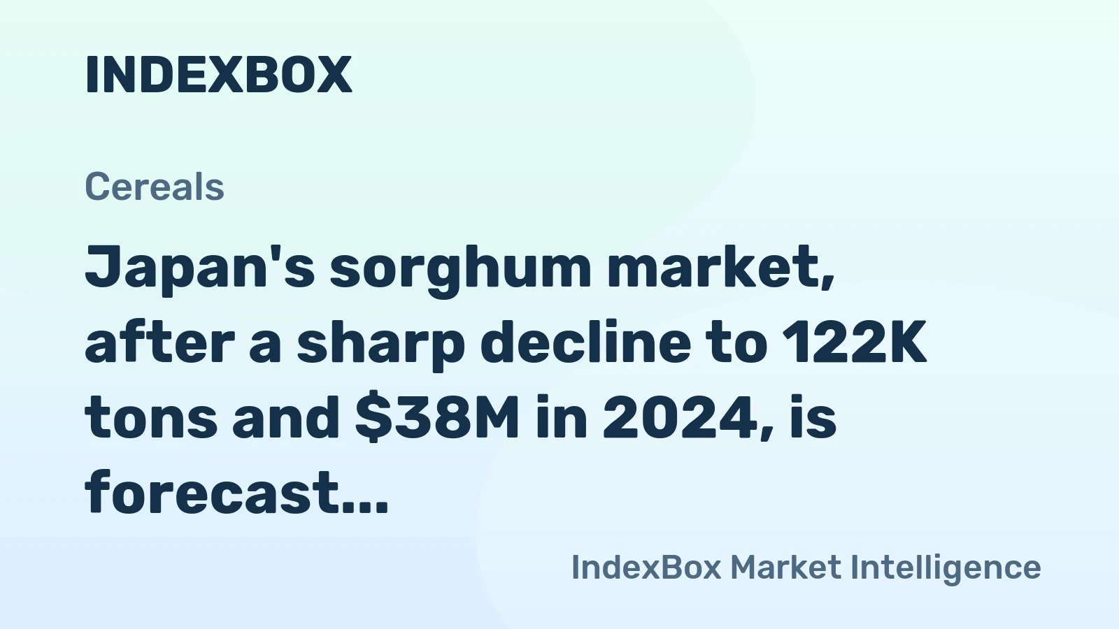 Japan's sorghum market, after a sharp decline to 122K tons and $38M in 2024, is forecast for a slight upward trend to reach 144K tons in volume and $52M in value by 2035.