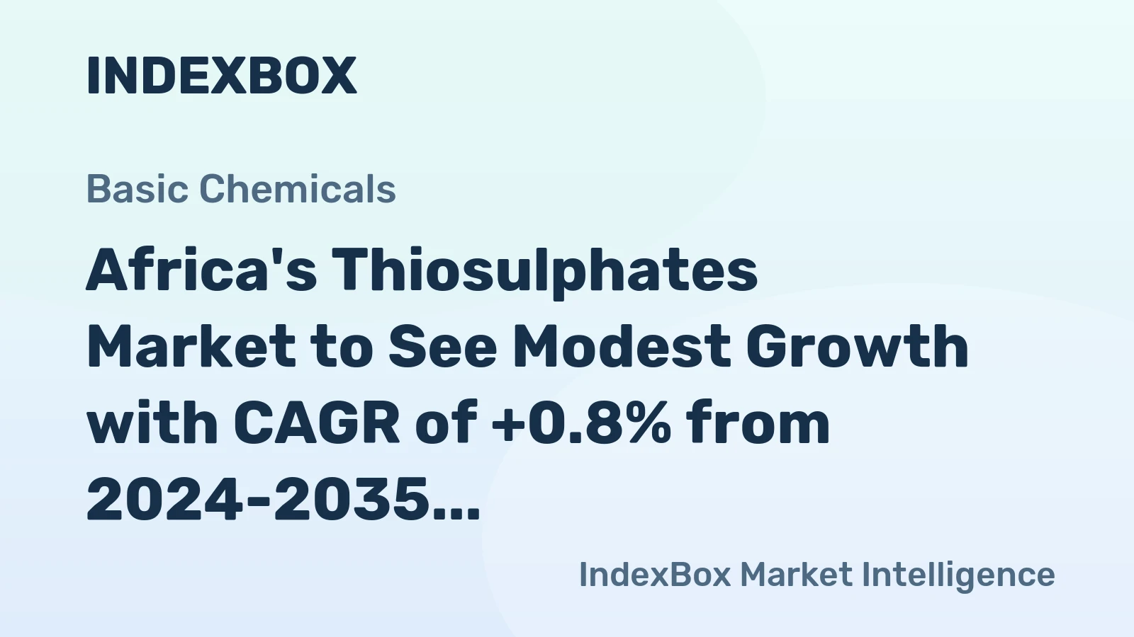 Africa's Thiosulphates Market to See Modest Growth with CAGR of +0.8% from 2024-2035