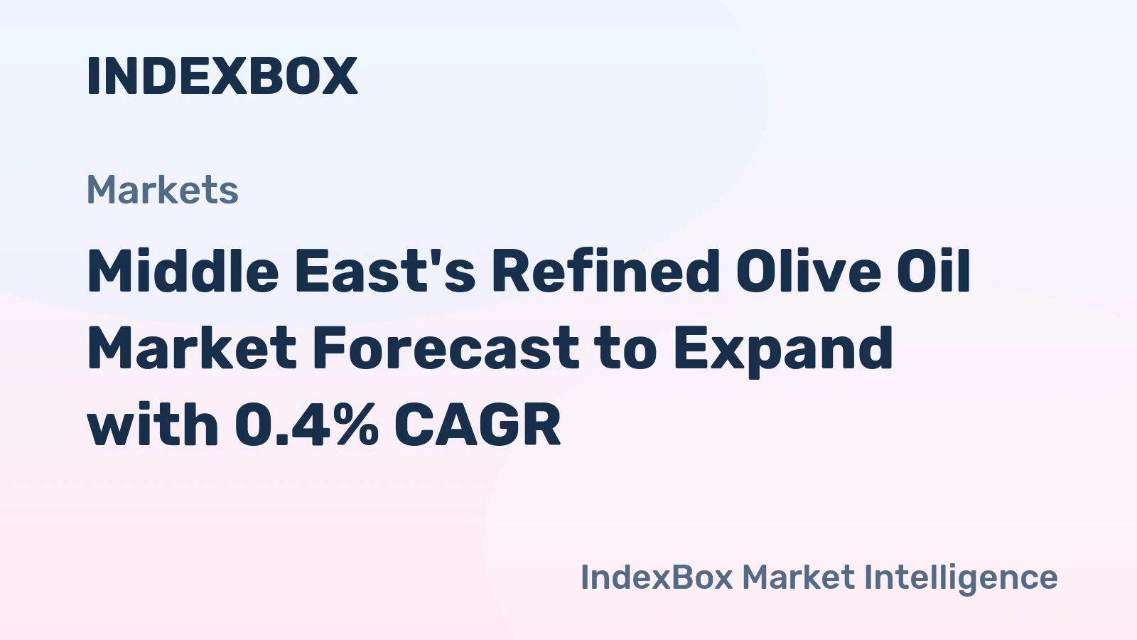 Middle East's Refined Olive Oil Market Forecast to Expand with 0.4% CAGR
