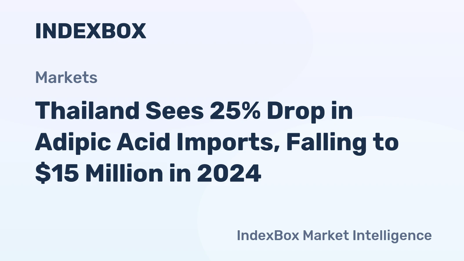 Thailand Sees 25% Drop in Adipic Acid Imports, Falling to $15 Million in 2024
